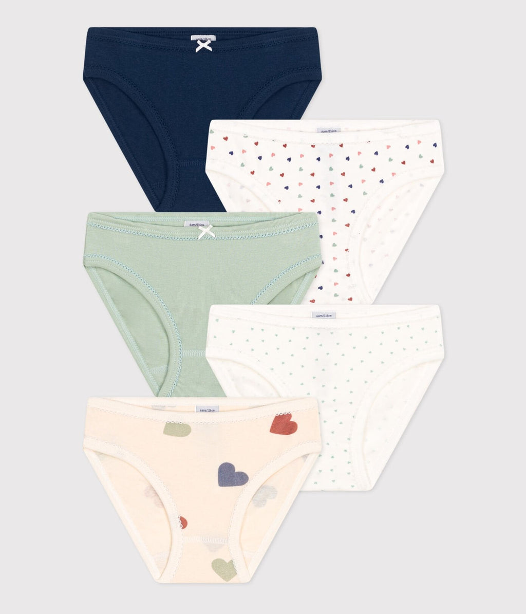 Girl's Cotton Heart Knickers - 5-Pack – Petit Bateau