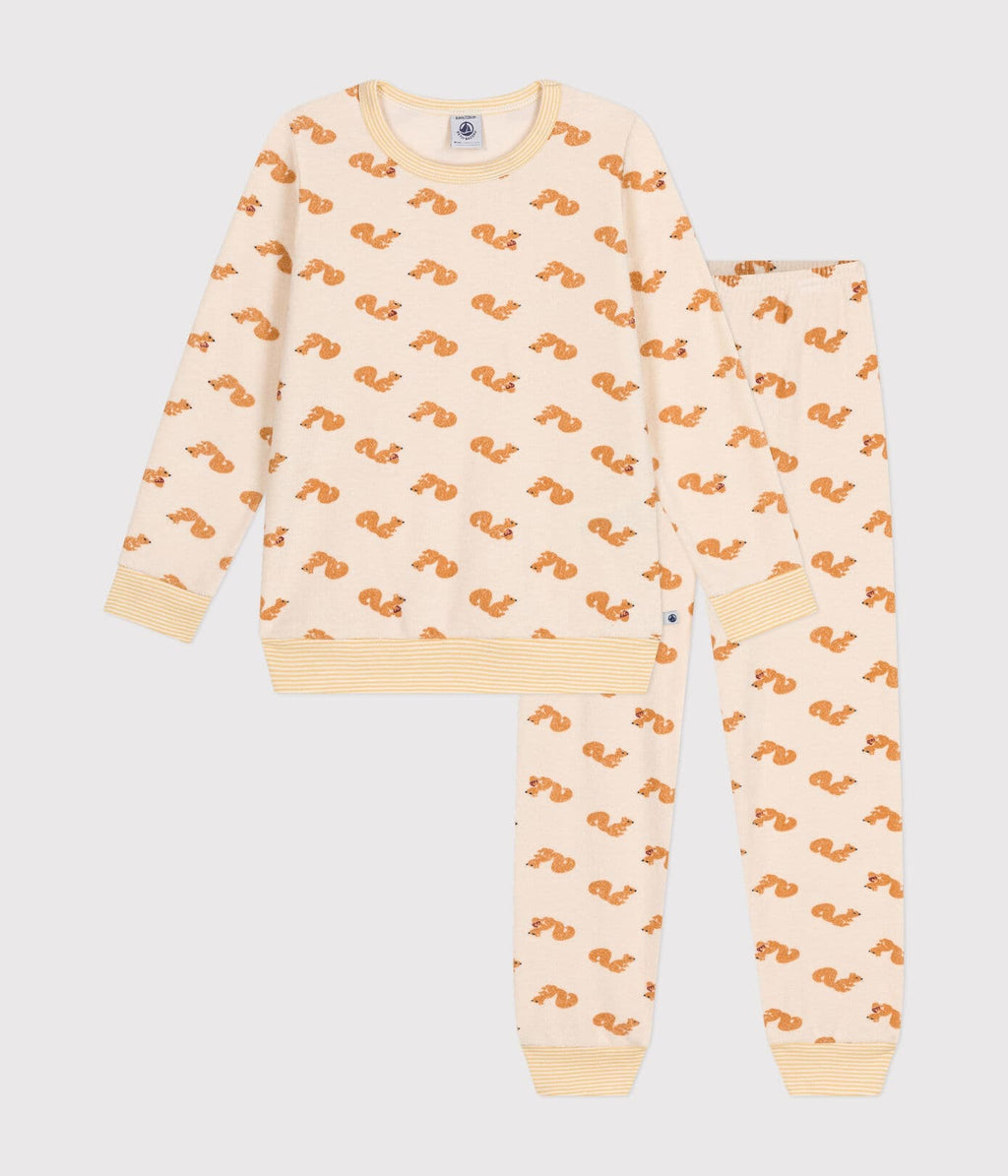 Children's Squirrel Print Brushed Terry Towelling Pyjamas – Petit Bateau