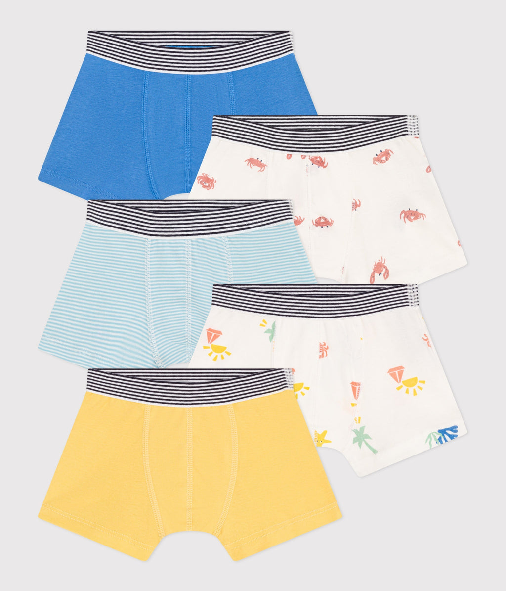 Children's Ocean Printed Cotton Boxers - 5-Pack – Petit Bateau